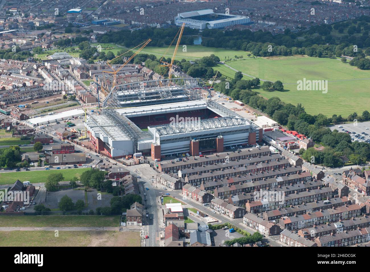 Anfield Football Stadium, home to Liverpool Football Club, with ...