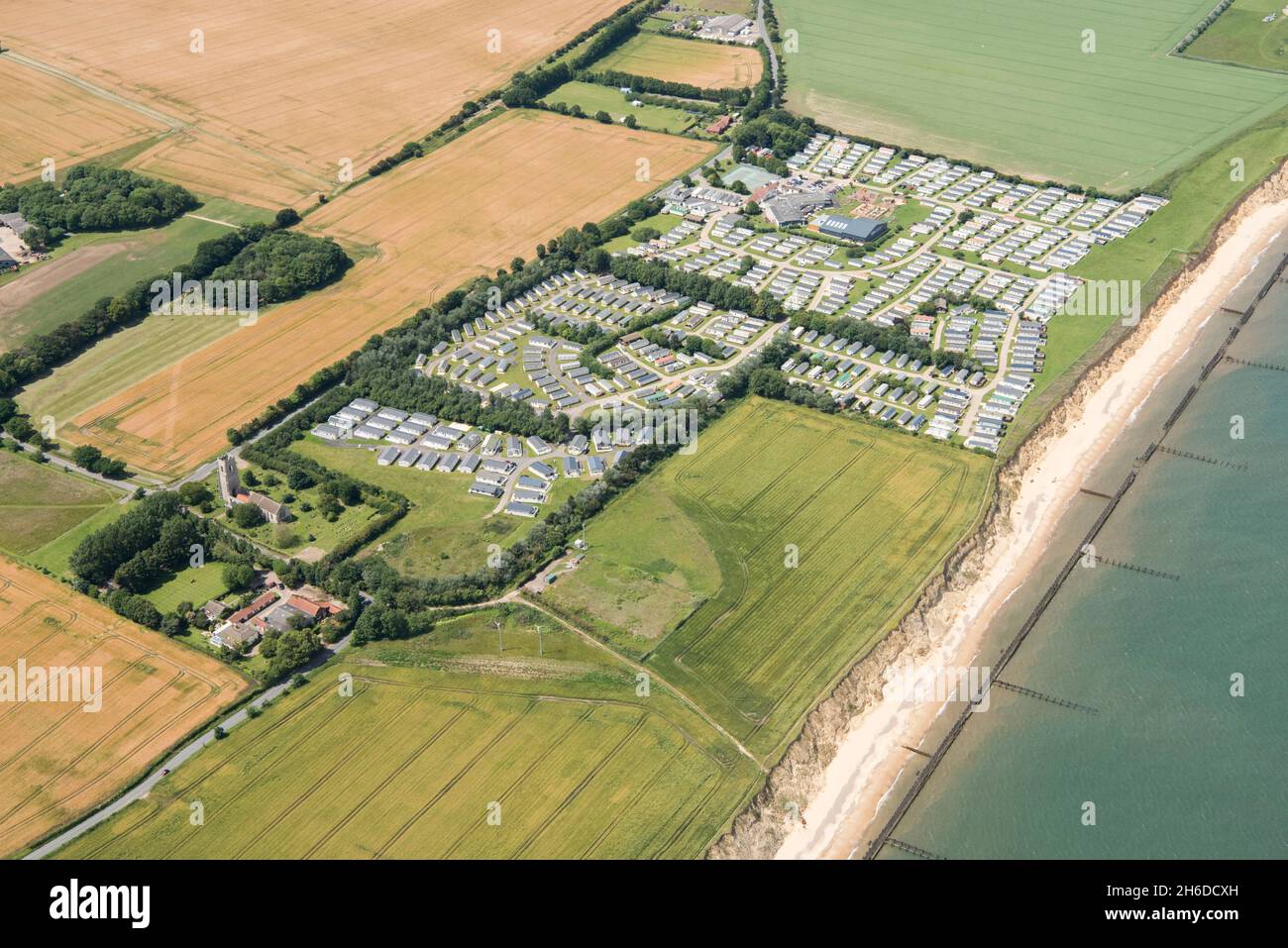 Caravan park and the site of a Second World War heavy anti aircraft ...