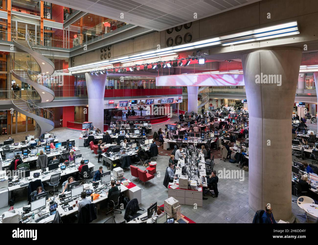 Main newsroom, New Broadcasting House, Portland Place, Marylebone ...