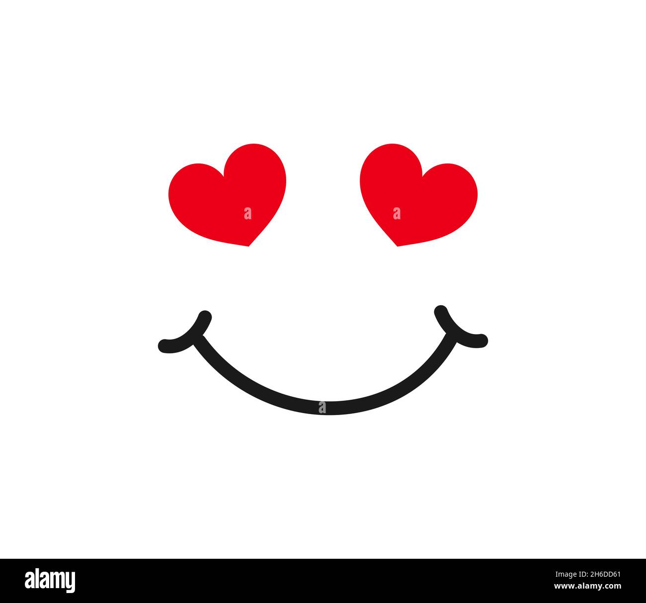 Love smile with hearts eyes. Vector illustration Stock Vector Image ...
