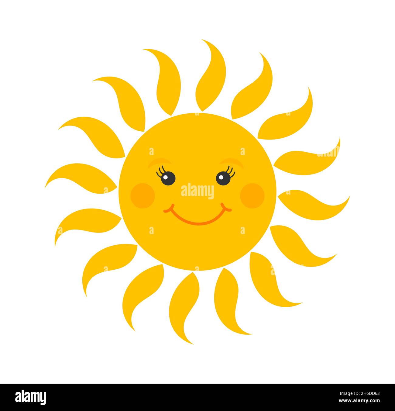 Cute smiling sun cartoon icon. Vector illustration Stock Vector Image ...