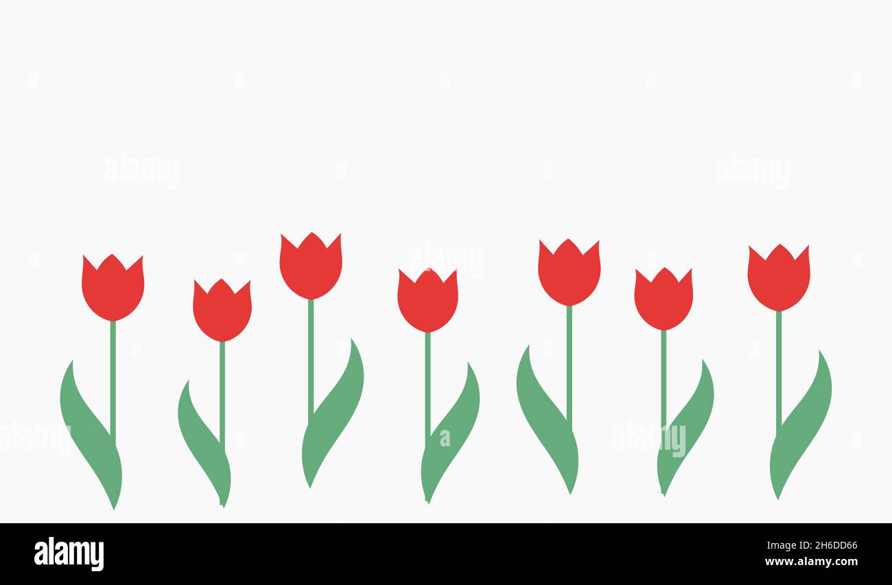 Red tulips background. Vector illustration Stock Vector Image & Art - Alamy
