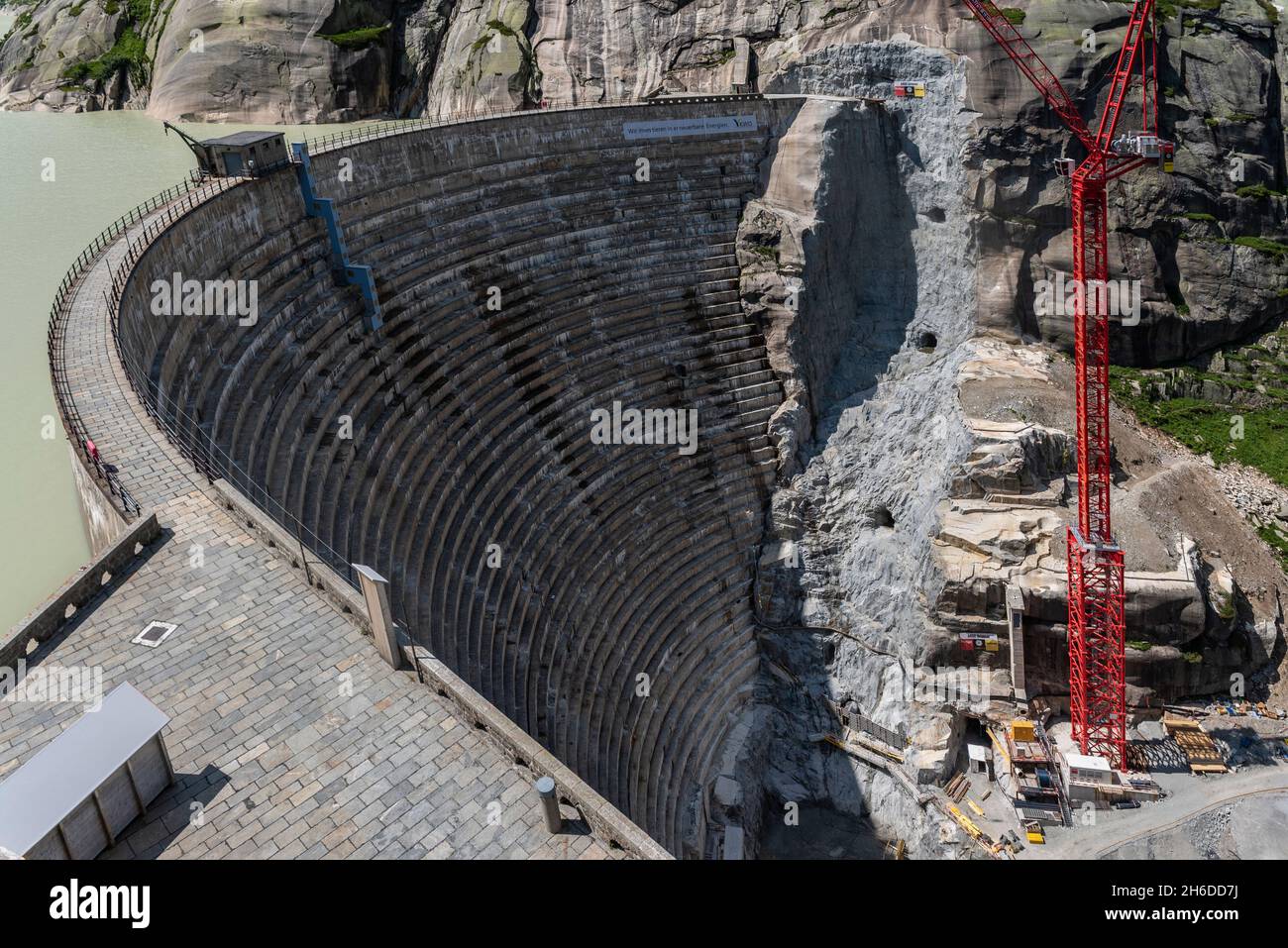 New construction of the Dam Spitalllamm at Grimselsee, Guttannen ...
