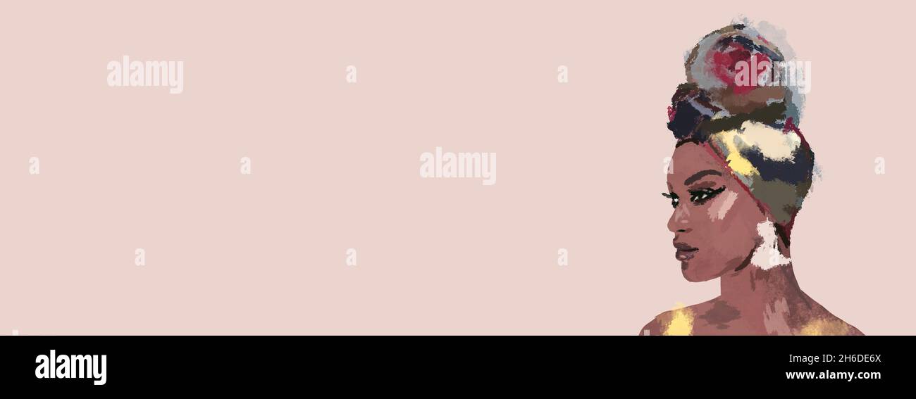 Black woman banner Stock Photo - Alamy