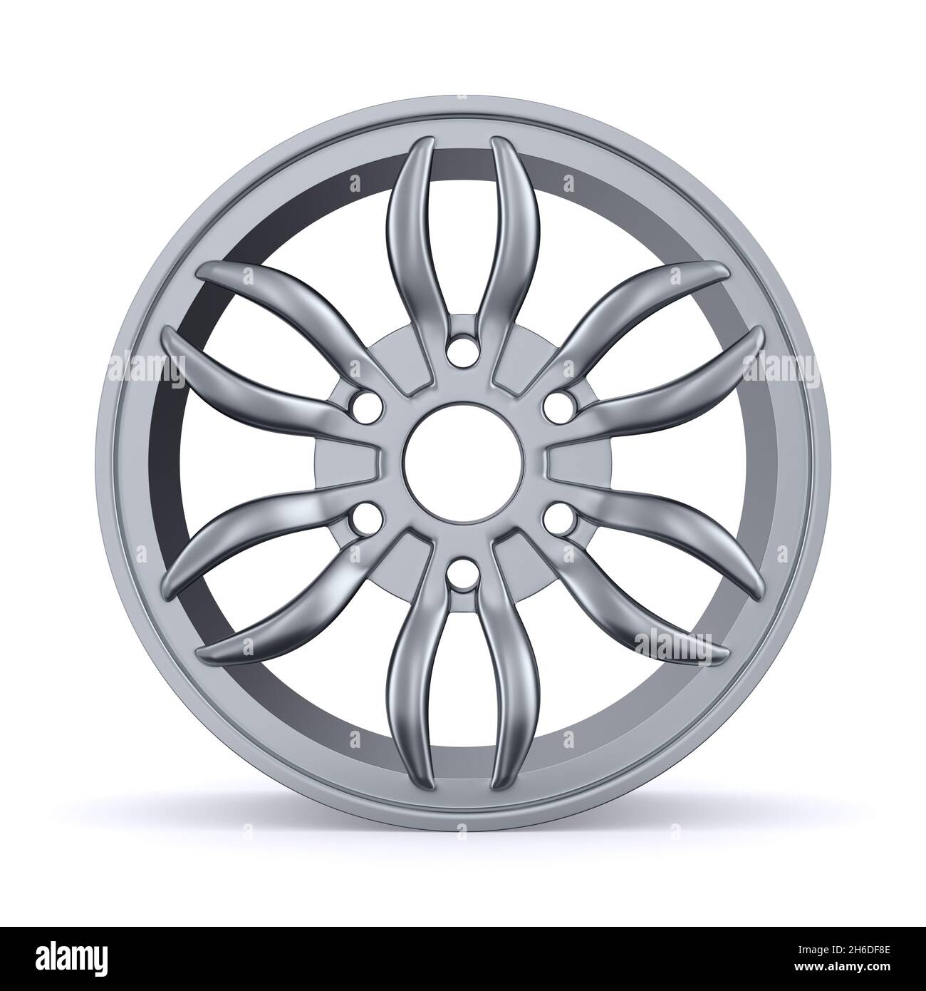 wheel rim on white background. Isolated 3D illustration Stock Photo - Alamy