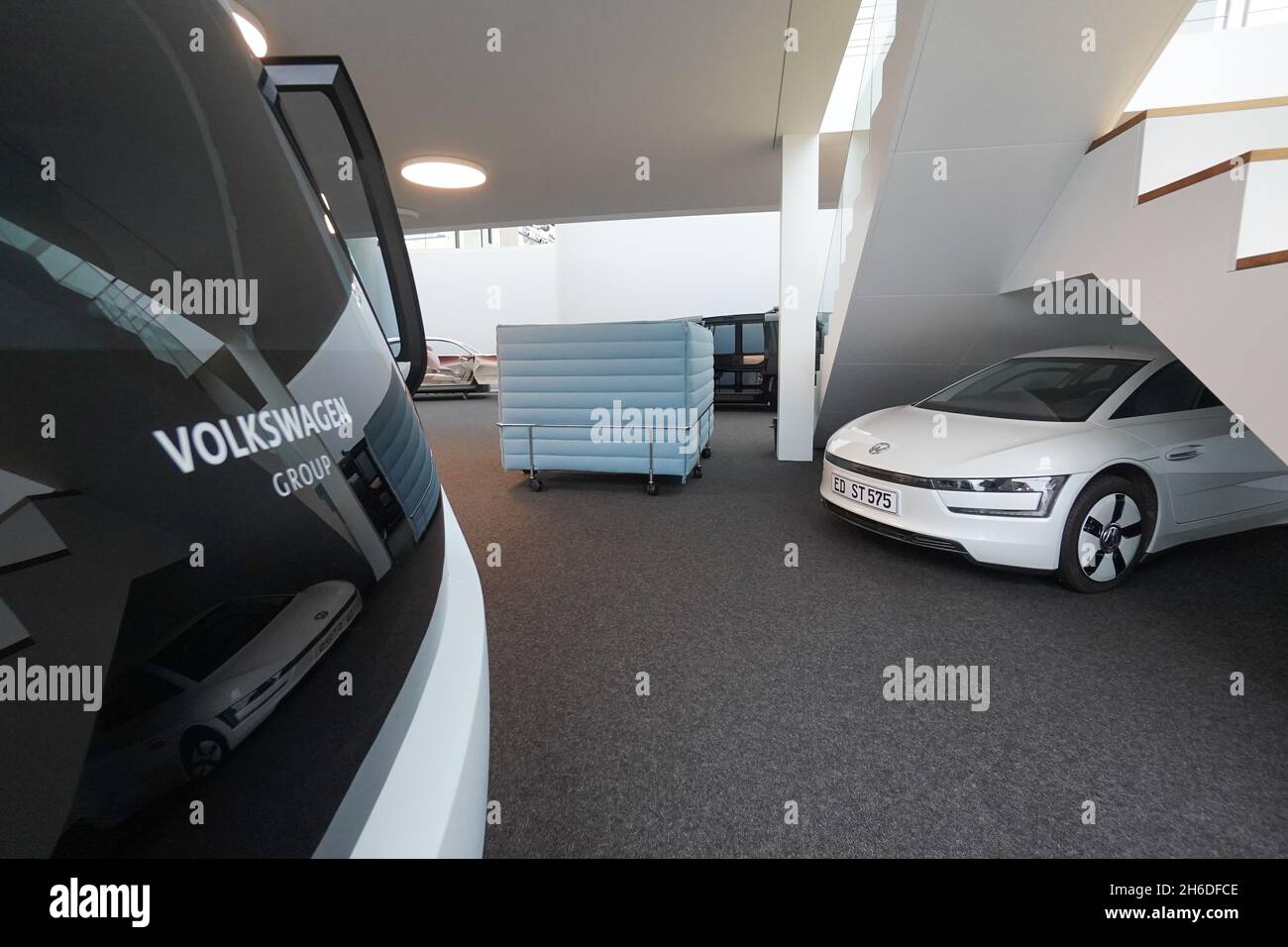 Potsdam, Germany. 15th Nov, 2021. View of two design sketches in the ...