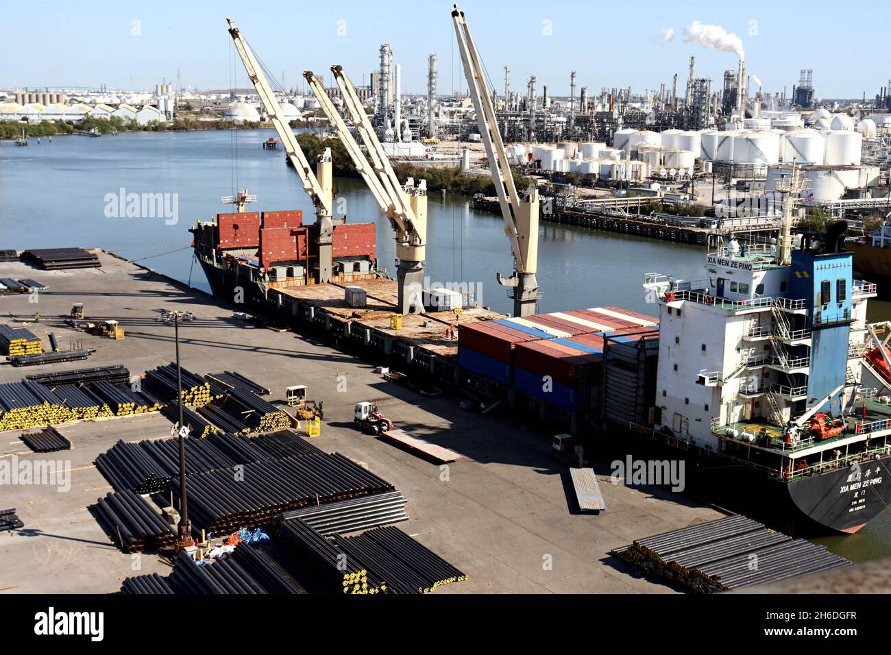 Industrial ship at port Stock Photo - Alamy
