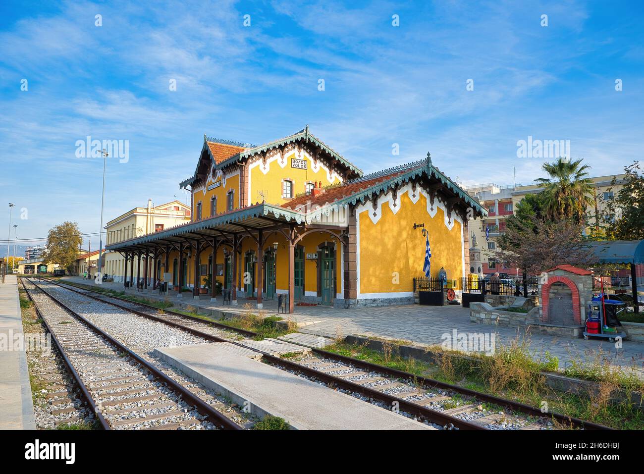train station. beautiful old train station, architecture. Volos Greece ...