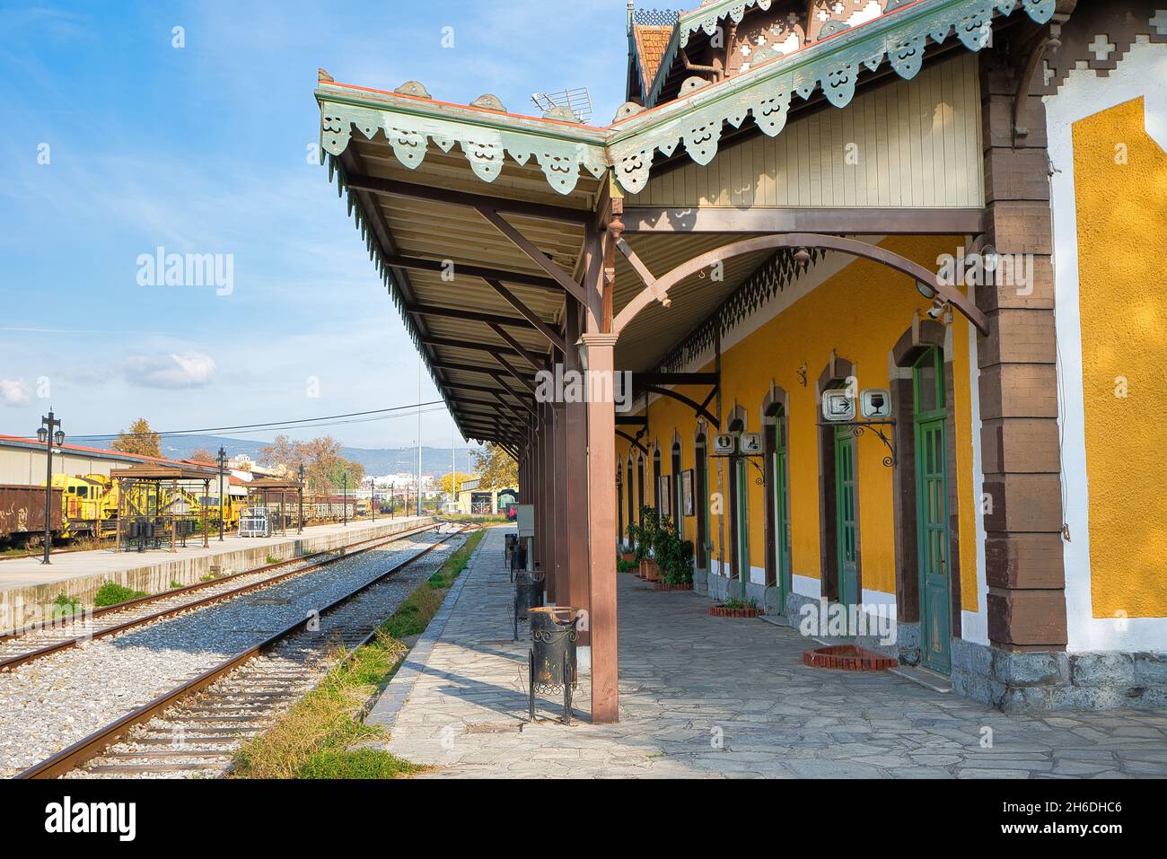 train station. beautiful old train station, architecture. Volos Greece ...