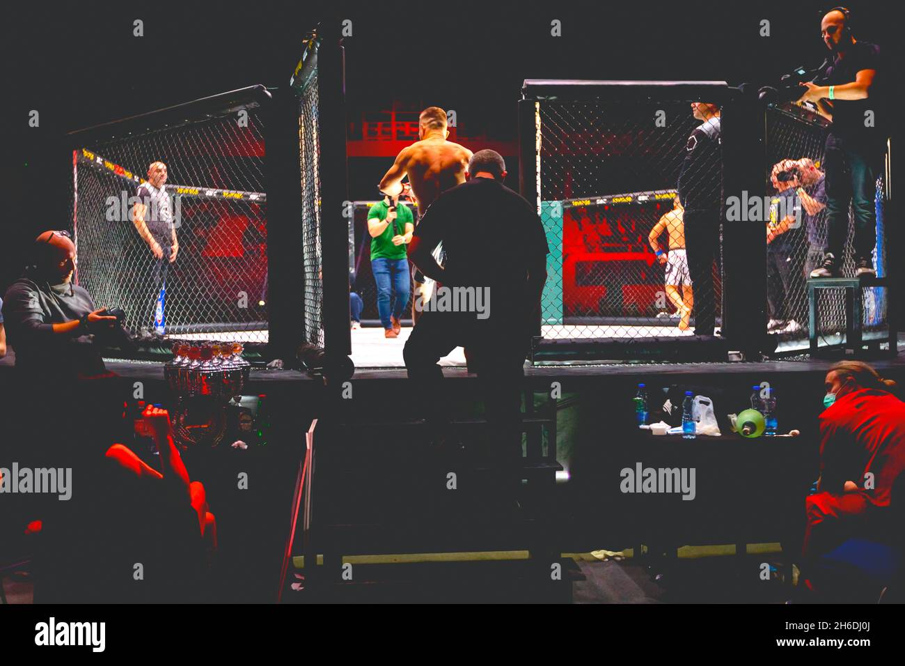 Judge taking last review of MMA competitor, fighter before it enters in ...