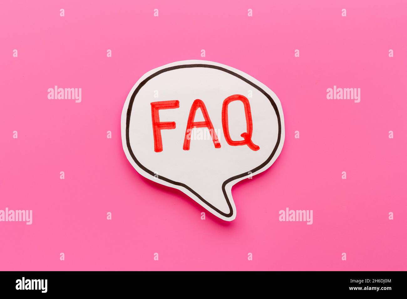 Concept of faq word on paper bubble. Frequently asked questions concept ...
