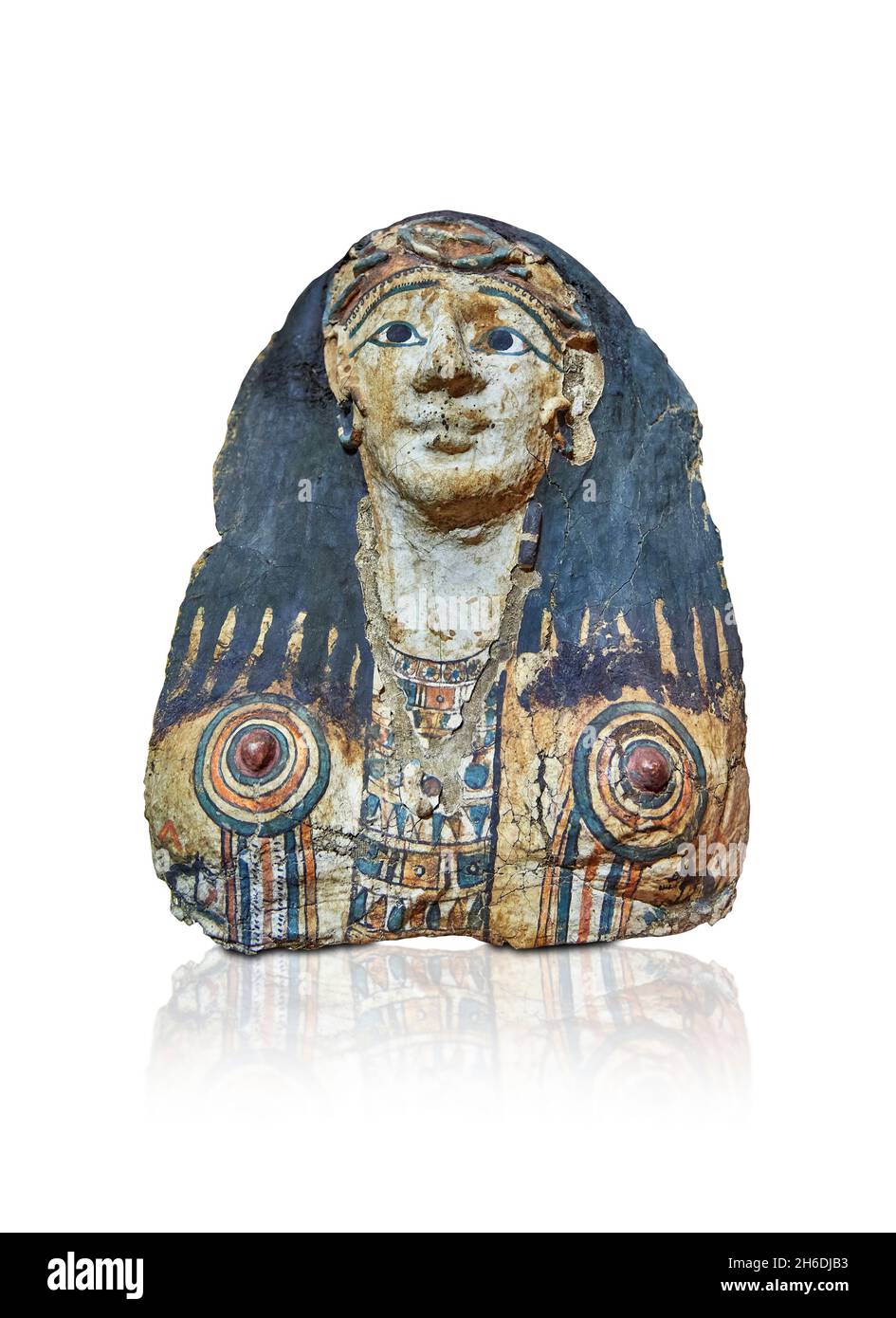 Roman Egyptian plaster funerary Mask, 100-199 AD. Louvre Museum N 2878 ...