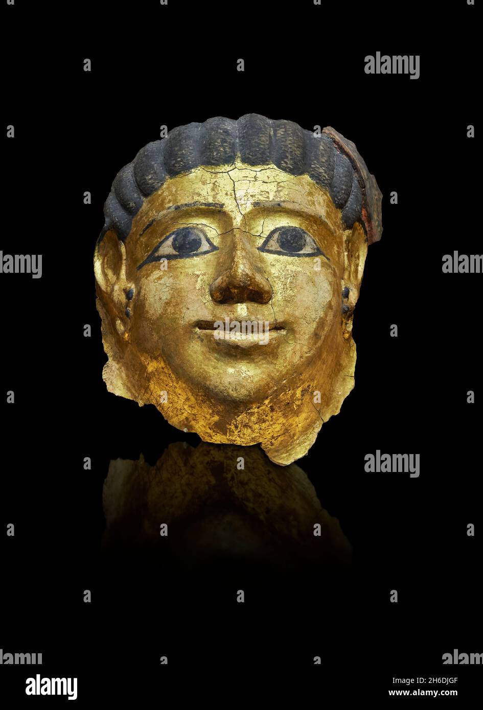 Roman Egyptian guilded funerary Mask, 0 - 199 AD. Louvre Museum. Mummy ...