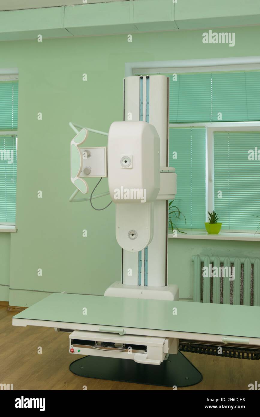 Interior of X-ray room. x-ray machine in the doctor's office Stock ...