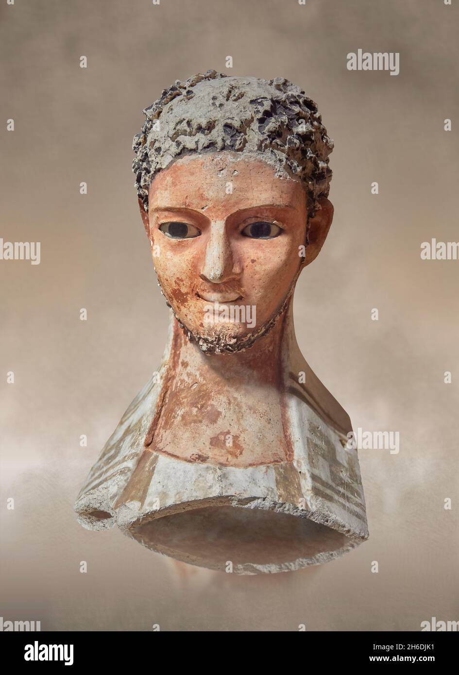 Roman Egyptian plaster funerary Mask, 200 - 299 AD, oasis de Kharga ...