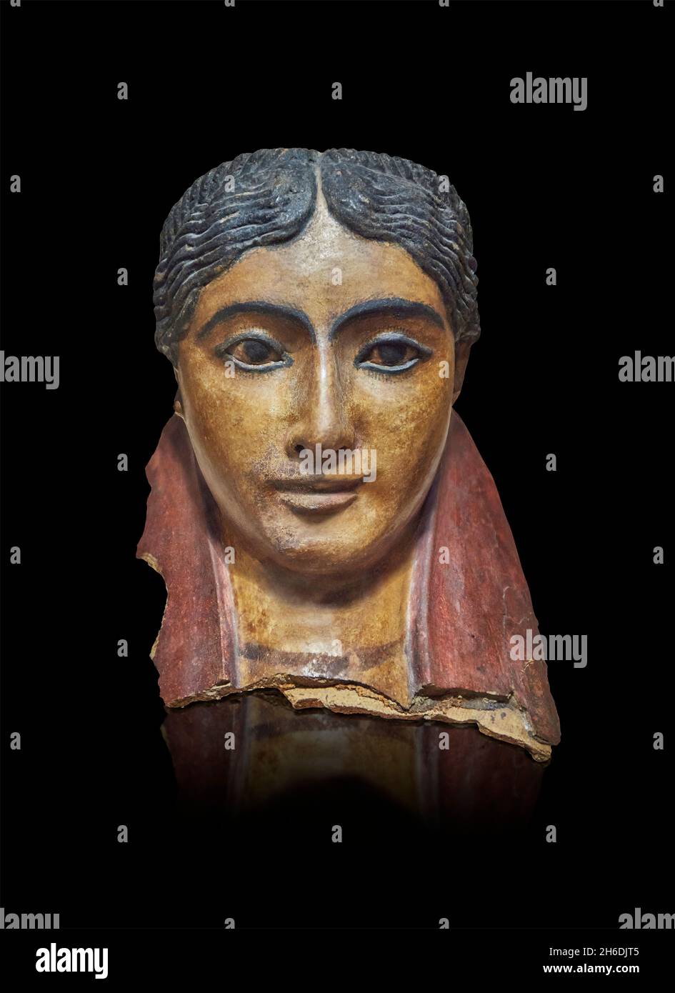 Roman Egyptian plaster funerary Mask, 100 - 149 AD. Louvre Museum AF ...