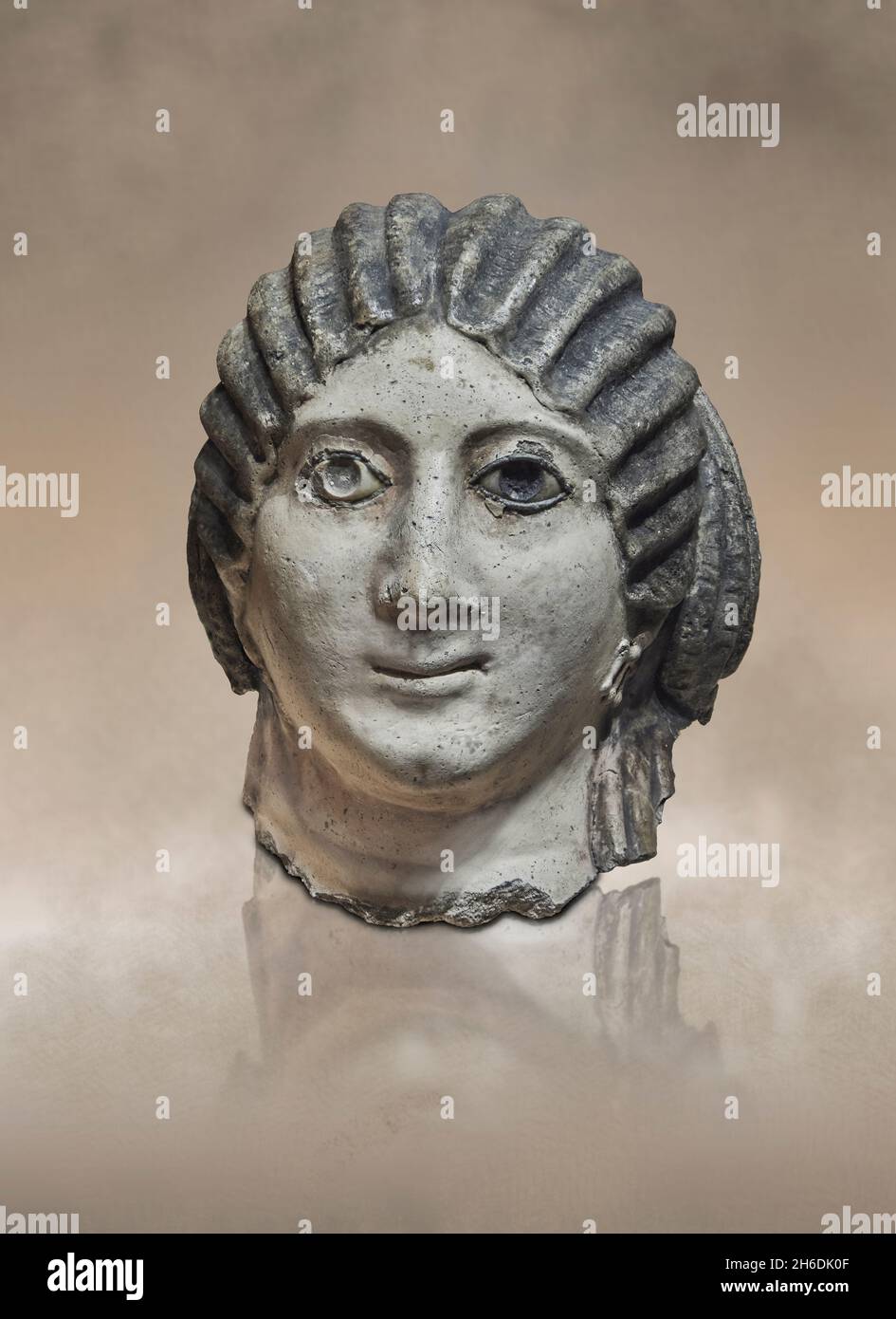 Roman Egyptian plaster funerary Mask, 200 - 299 AD. Louvre Museum AF ...