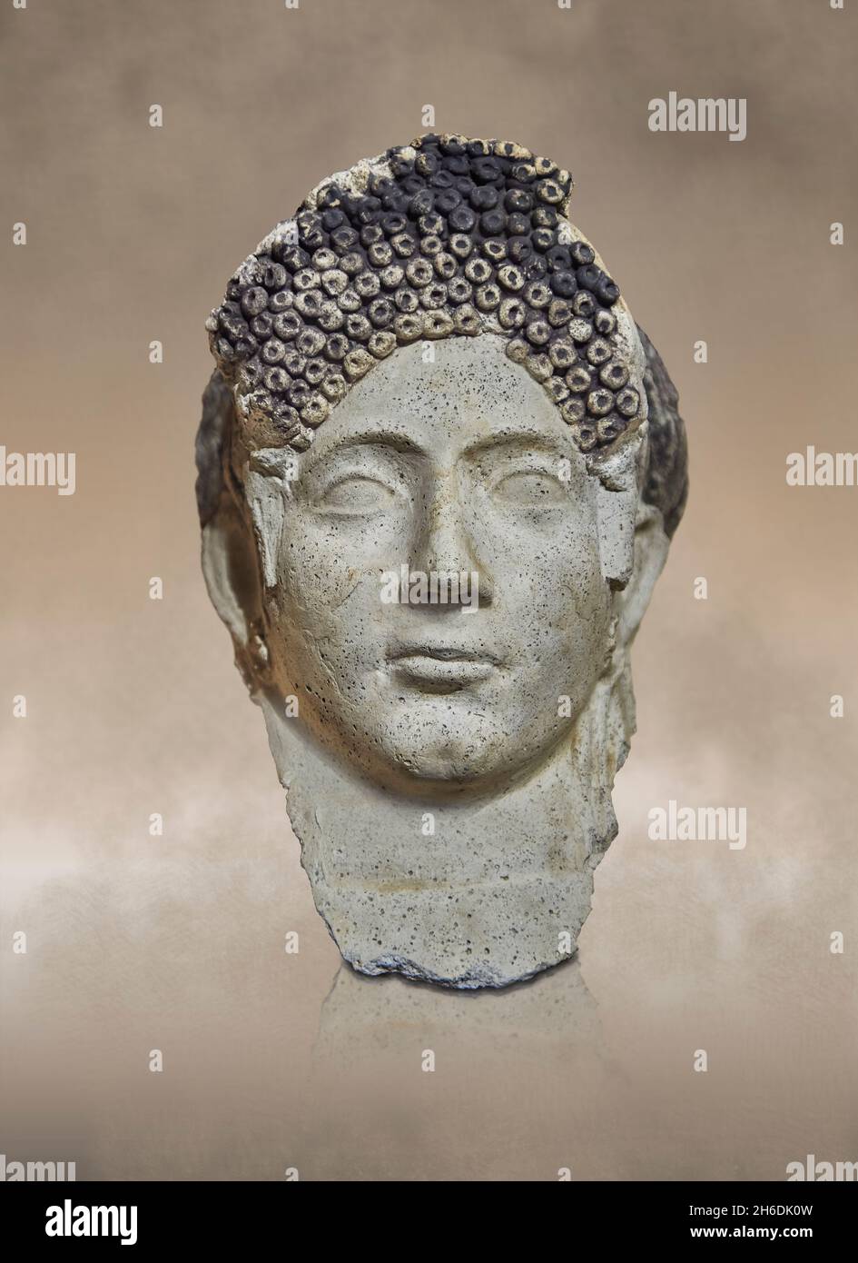 Roman Egyptian plaster funerary Mask, 100 - 149 AD. Louvre Museum AF ...