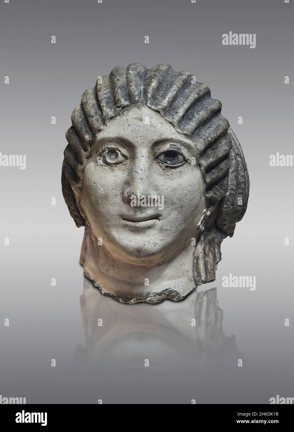 Roman Egyptian plaster funerary Mask, 200 - 299 AD. Louvre Museum AF ...