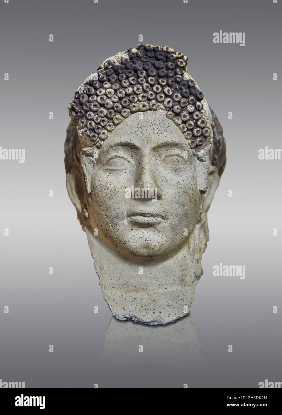 Roman Egyptian plaster funerary Mask, 100 - 149 AD. Louvre Museum AF ...