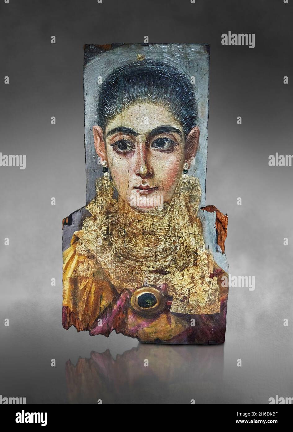 Roman Egyptian Fayum mummy portrait, 100 - 150 AD, Antinopolis. Louvre ...