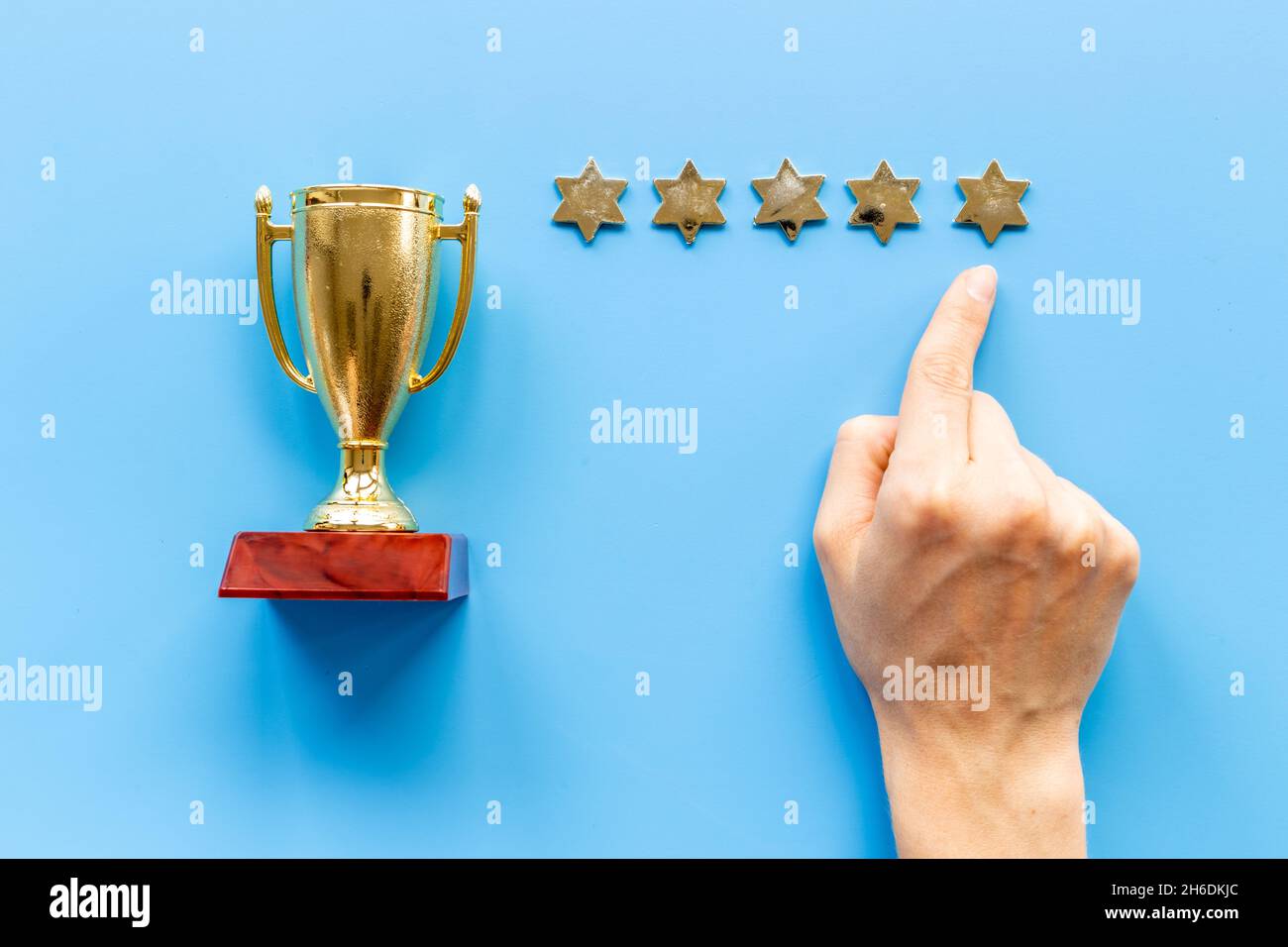 Best of the best - five stars rating and winner trophy cup for winner ...