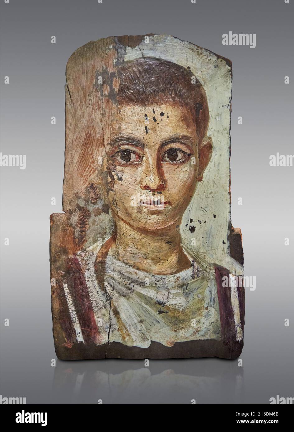 Roman Egyptian Fayum mummy portrait, 100 - 199 AD, Antinopolis. Louvre ...