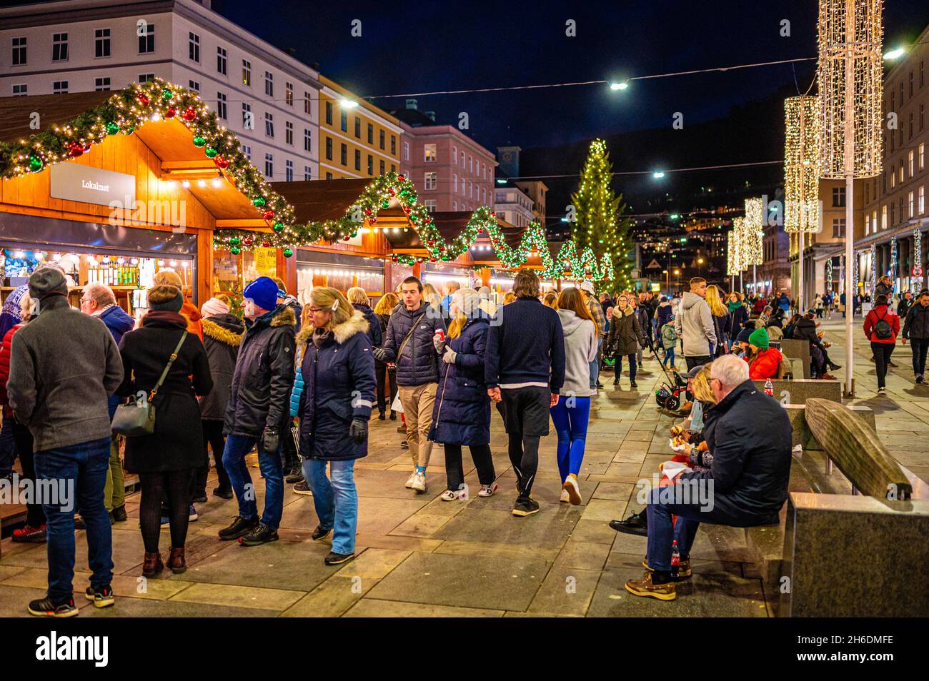 Tha annual Christmas Market in Bergen, Norway Stock Photo - Alamy