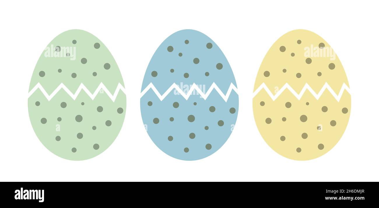 Easter eggs. Spring holiday vector. Cracking eggs illustration Stock ...