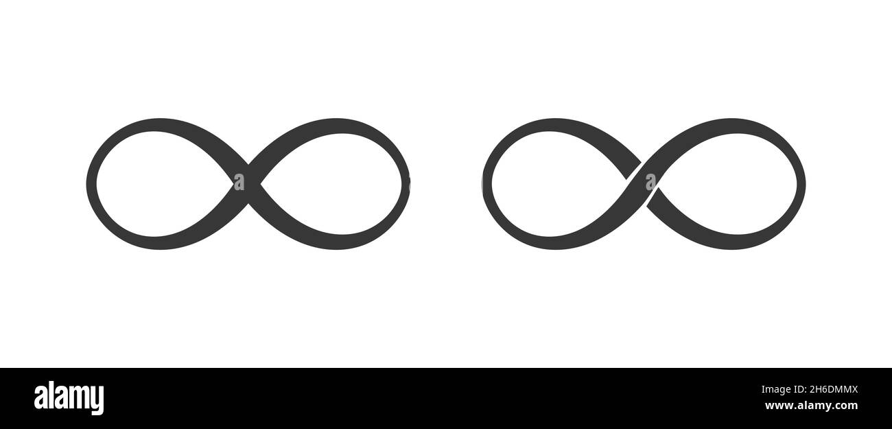 Infinity loop shape symbol icons on white background. Vector ...