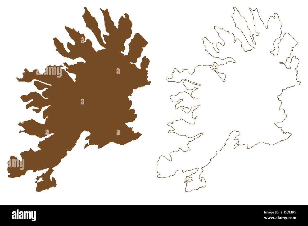 Senja island (Kingdom of Norway) map vector illustration, scribble ...