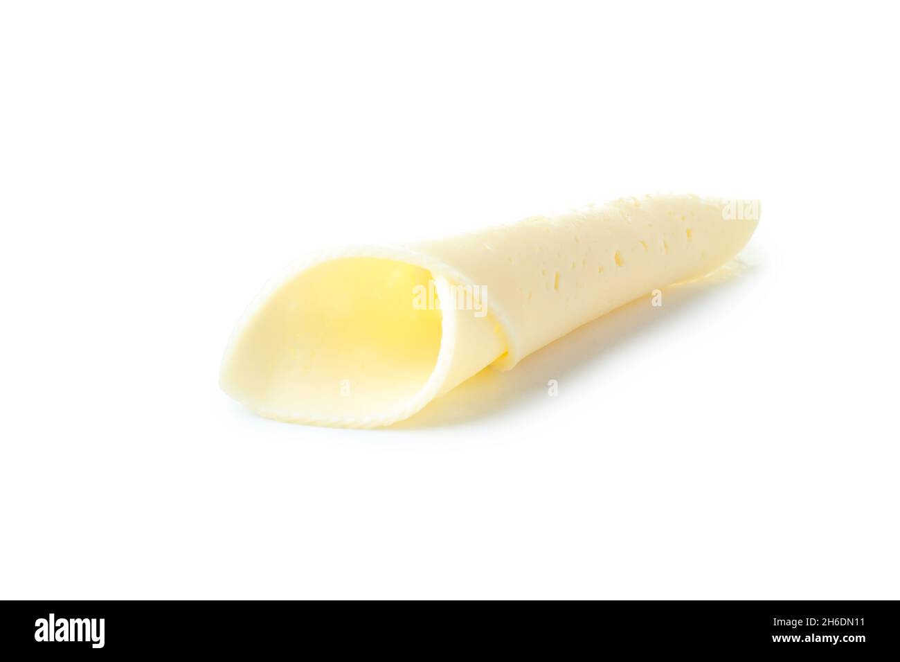 Slices hard cheese isolated on white background Stock Photo - Alamy