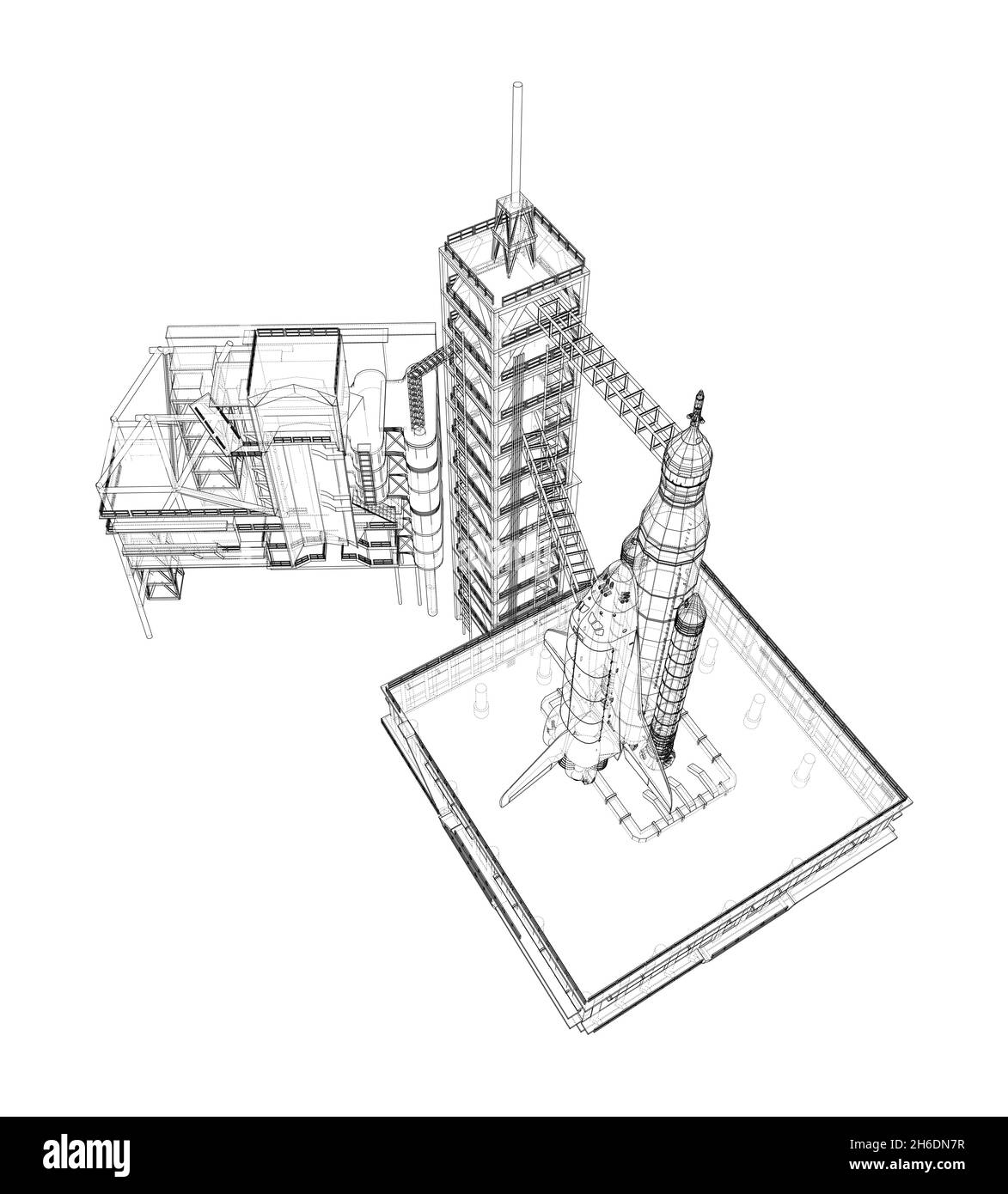 Space exploration center vector Black and White Stock Photos & Images ...