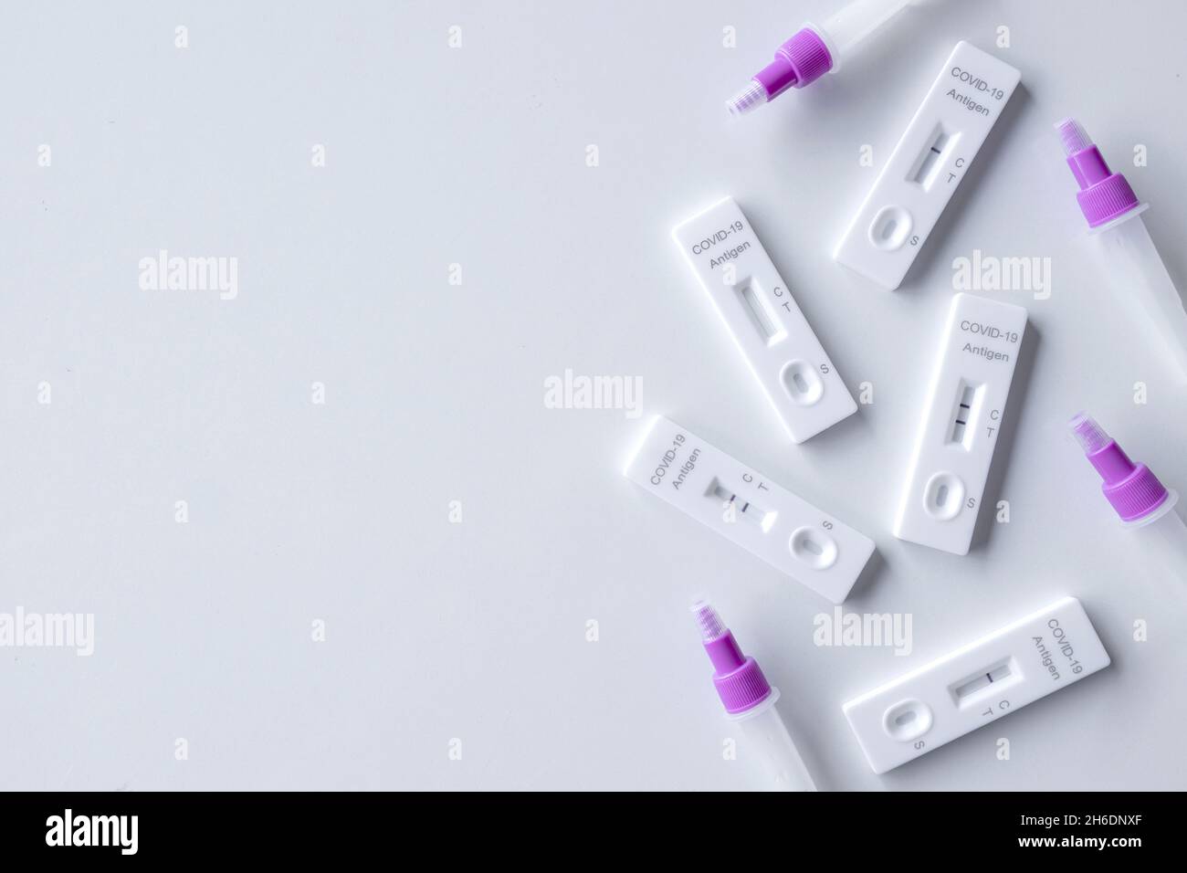 covid-19 positive and negative test result. antigen (ATK) test kit on ...