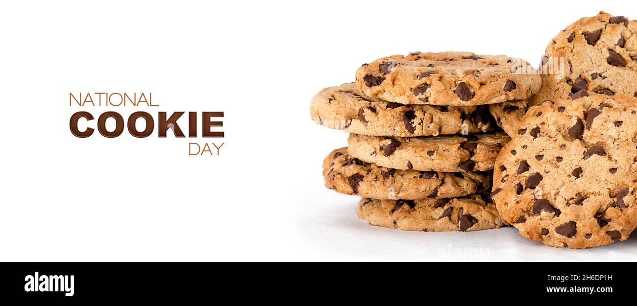 Cookie day banner with lots of yummy freshly baked crunchy homemade ...