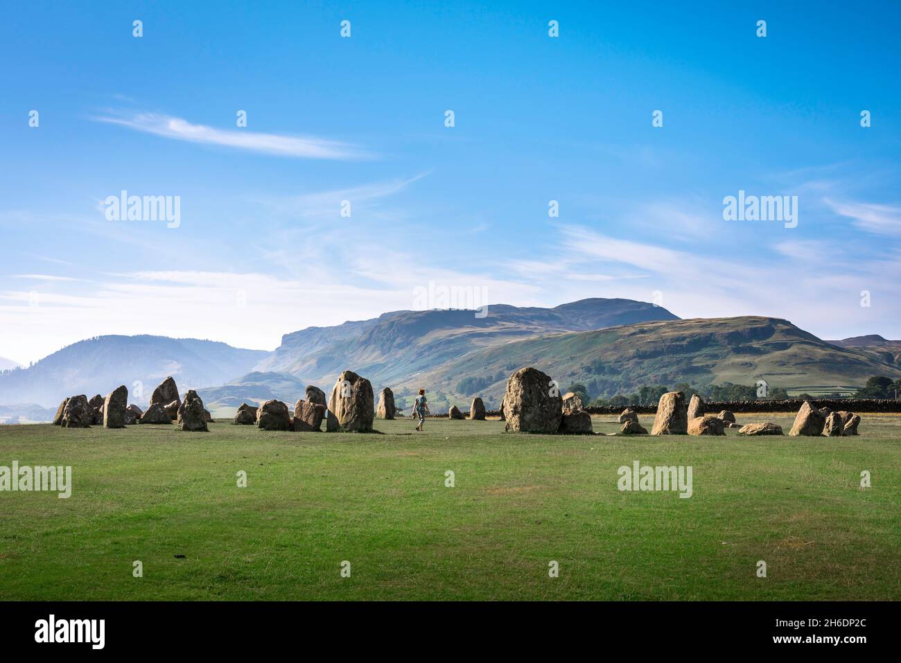 Castlerigg, view in summer of the Castlerigg Stone Circle, an ancient ...