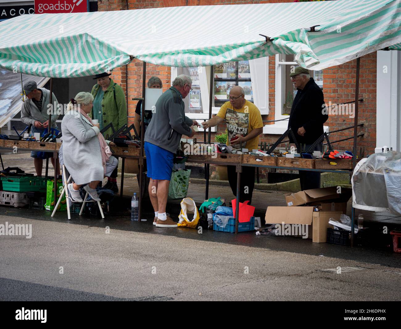 Market stall, Lymington, Hampshire, UK Stock Photo - Alamy