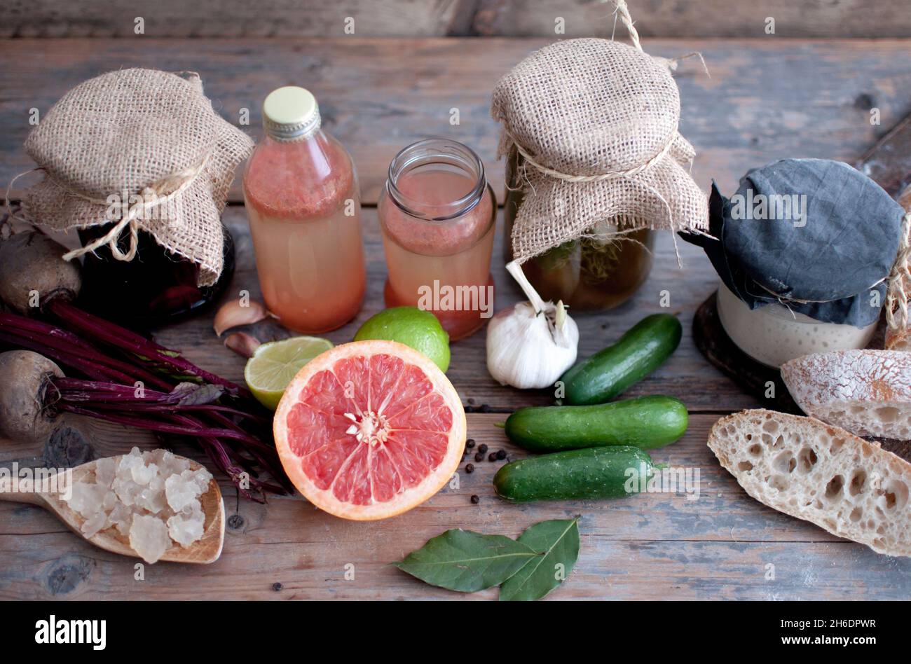 Lacto fermented produce, including cucumbers and beetroot, sourdough ...