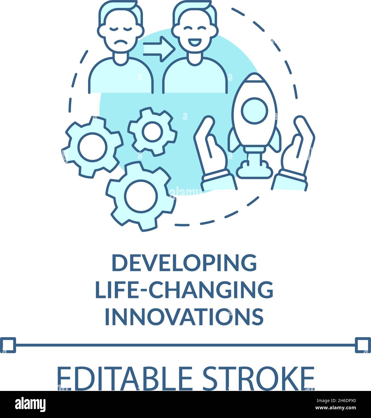 Creating life-changing innovations concept icon Stock Vector Image ...