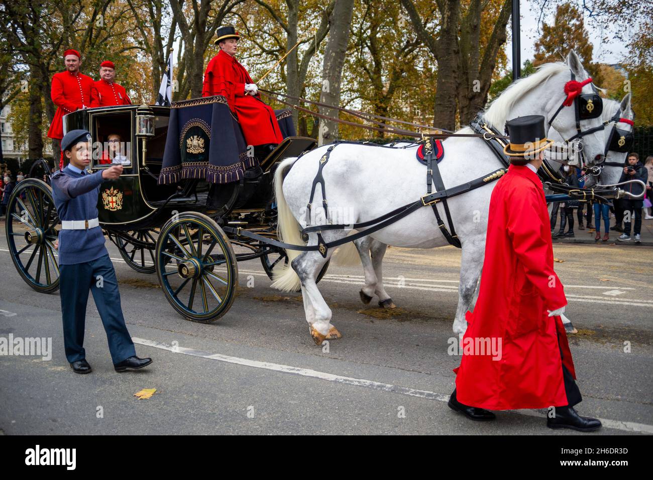 Horse drawn livery coach at the Lord Mayor's Show, Parade, procession ...