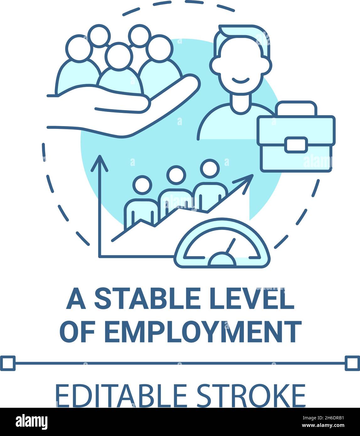 Stable level of employment blue concept icon Stock Vector Image & Art ...