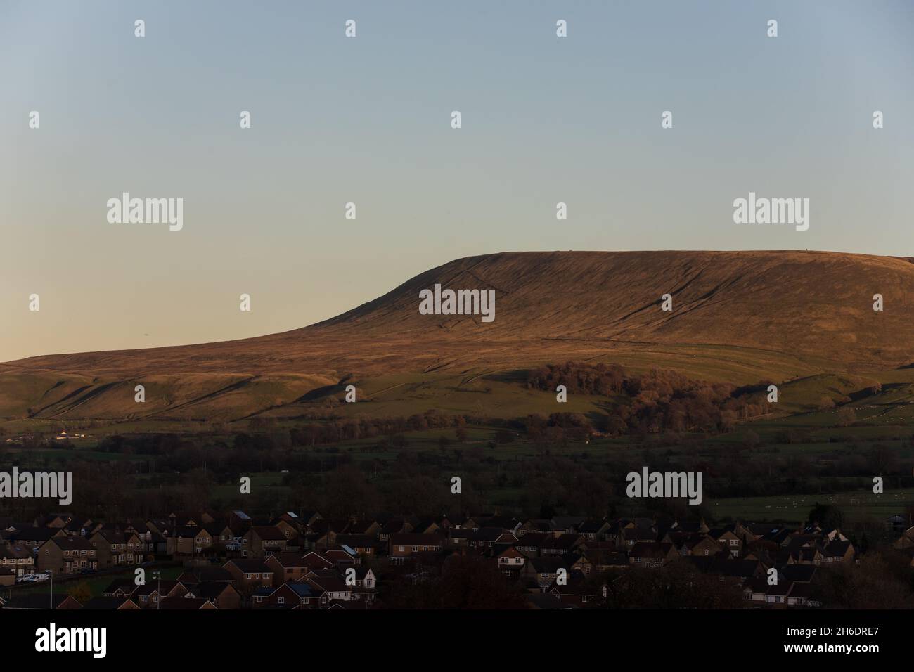 View of the ribble valley and pendle hill. Viewpoint from Clitheroe ...