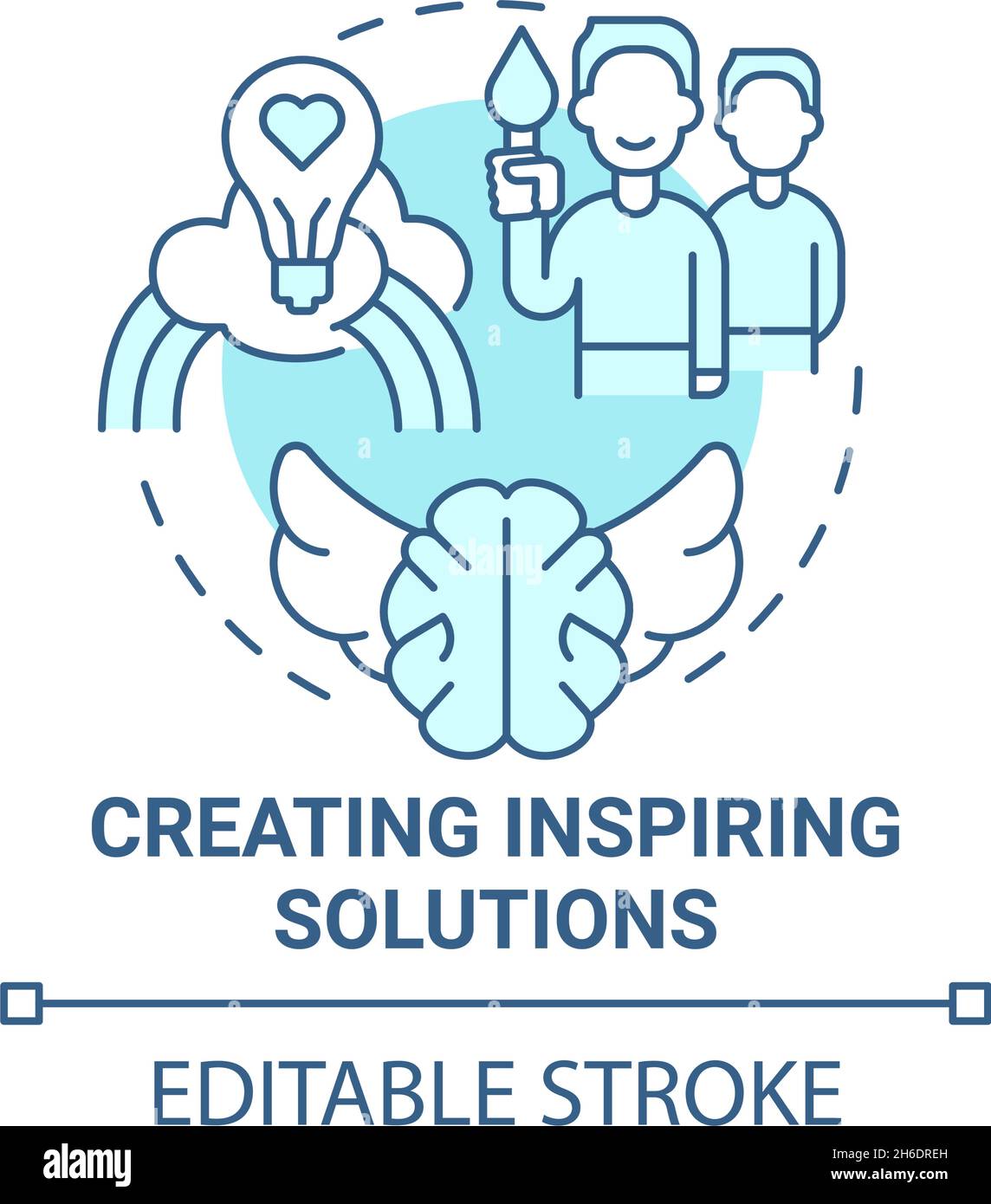 Creating inspiring solutions blue concept icon Stock Vector Image & Art ...