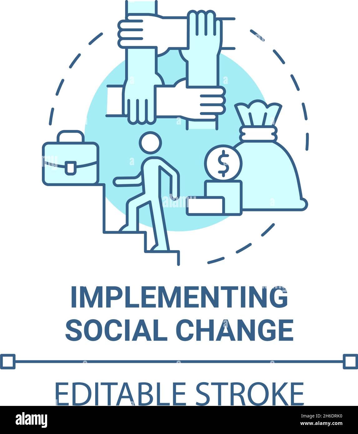 Implementing social change blue concept icon Stock Vector Image & Art ...