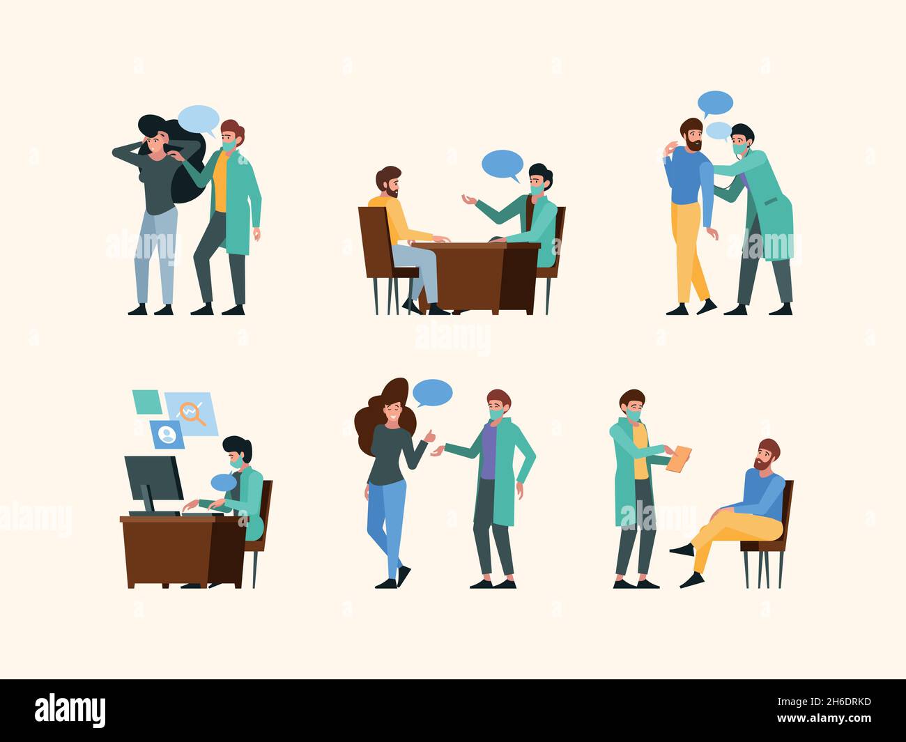 Patient and doctors. Medical consultation adults dialogue doctors ...