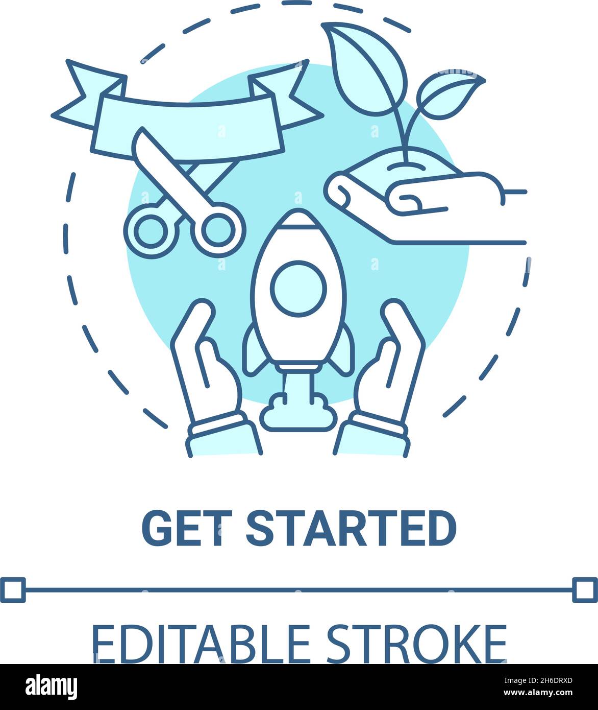 Get started blue concept icon Stock Vector Image & Art - Alamy