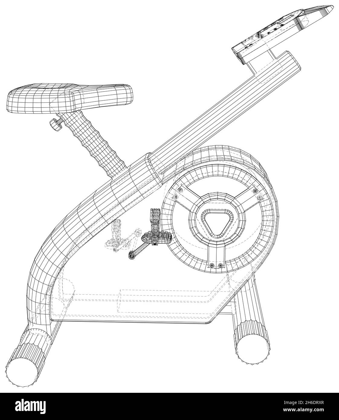 Bicycle fitness. EPS10 format. Wire-frame Vector created of 3d Stock ...