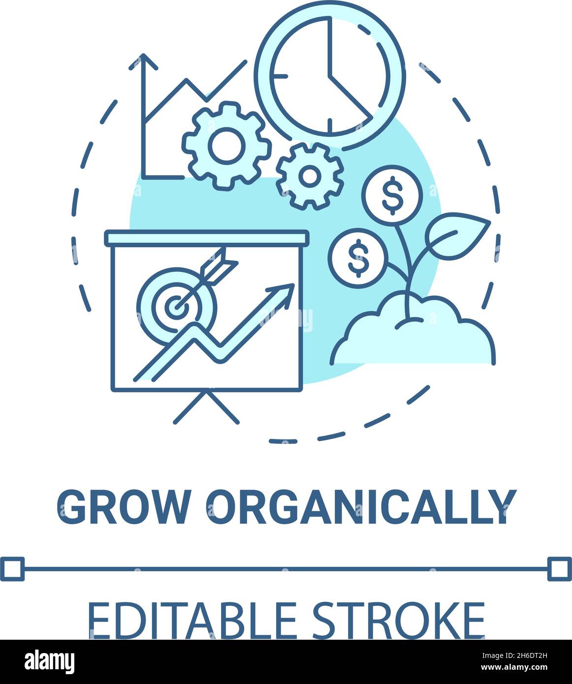 Grow organically blue concept icon Stock Vector Image & Art - Alamy