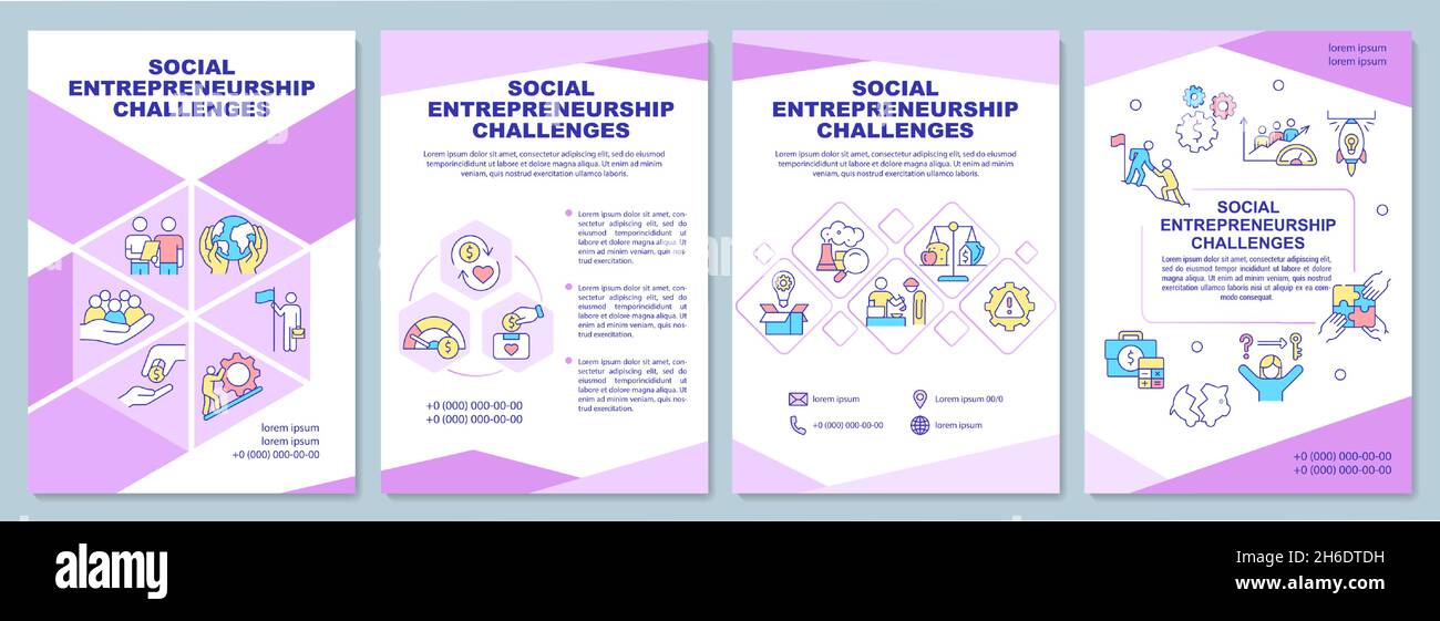 Social entrepreneurship challenges brochure template Stock Vector Image ...