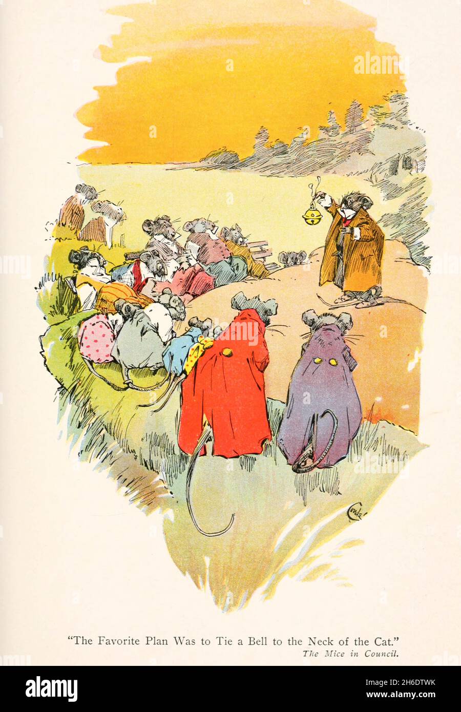 The Favorite Plan Was to Tie a Bell to the Neck of the Cat [The Mice in ...
